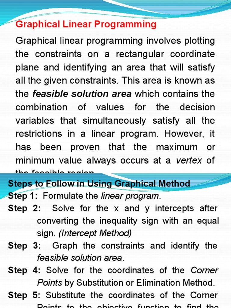 Graphical Linear Programming | PDF | Linear Programming | Mathematical ...