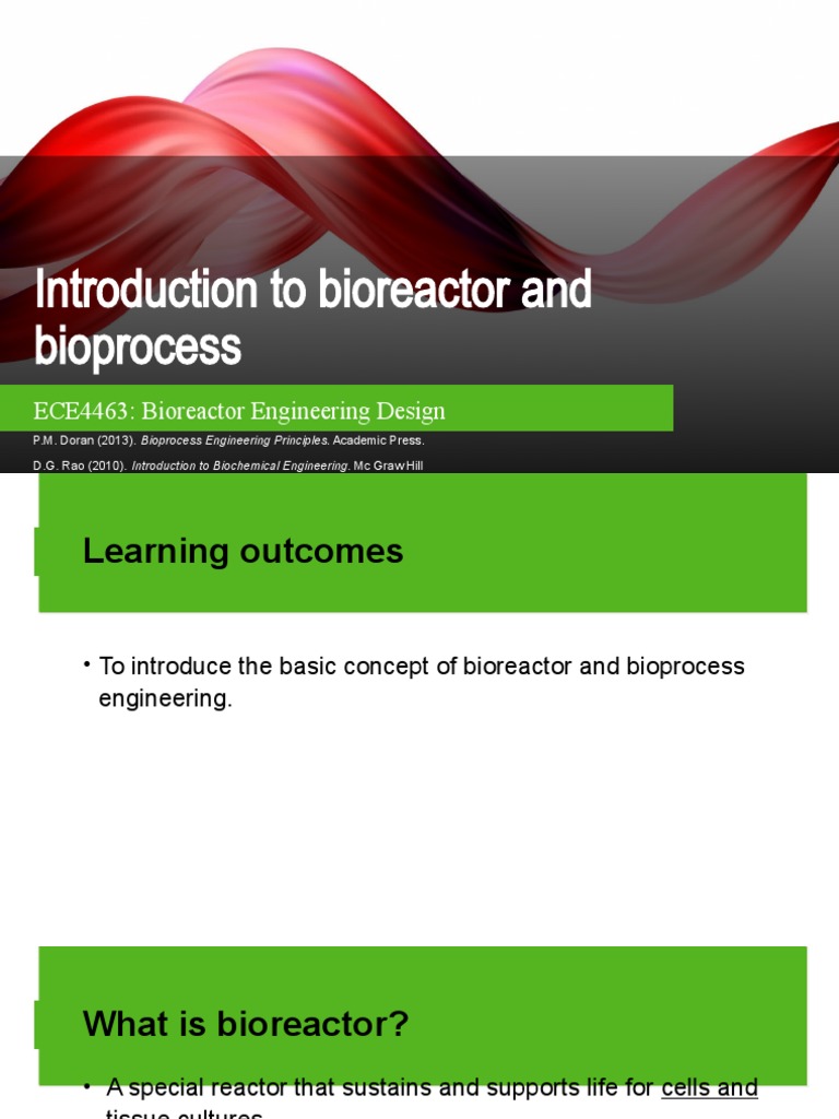 Chapter 1 - Introduction To Bioreactor and Bioprocess Engineering | PDF ...