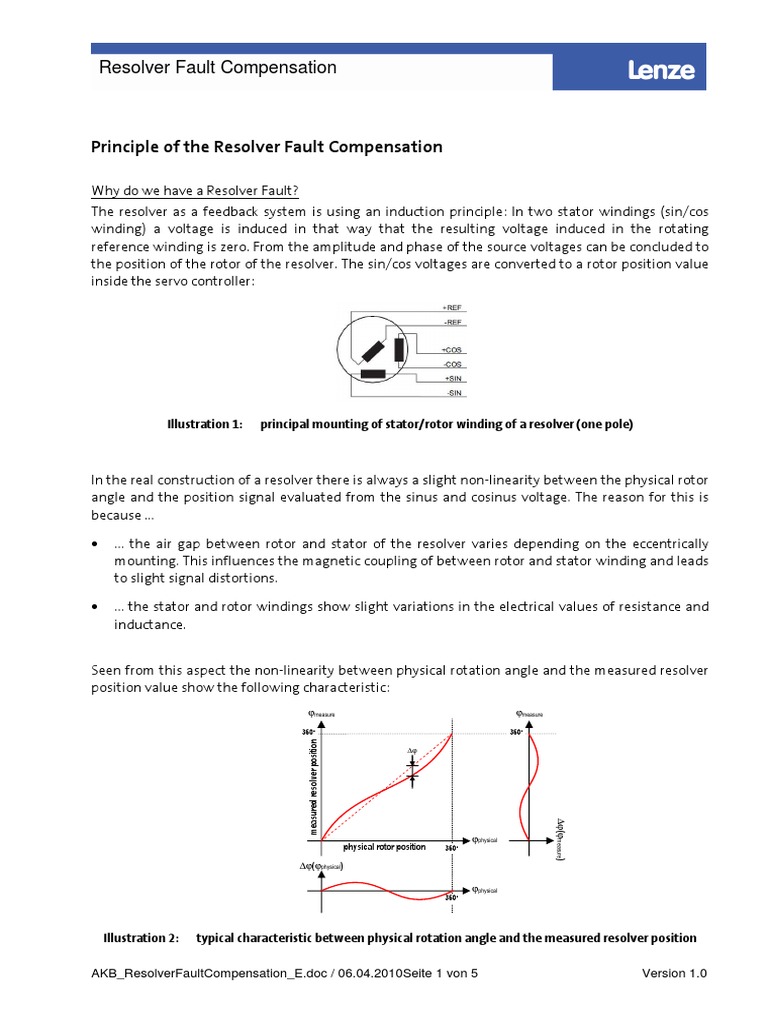 Principle of The Resolver Fault Compensation | PDF | Electrical ...
