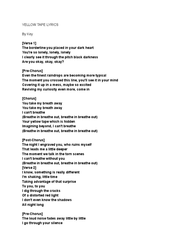 Yellow Tape | PDF | Song Structure | Songs