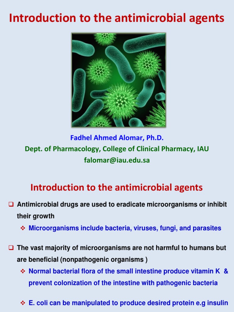 1-Intro. Antibiotic Oct 14th 2018-Modified | PDF | Antimicrobial ...