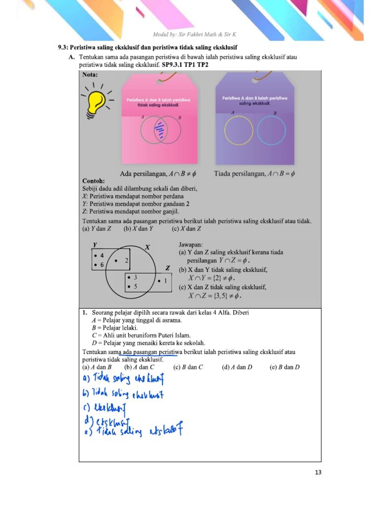 Jawapan Eksklusif Dan Tidak Eksklusif | PDF