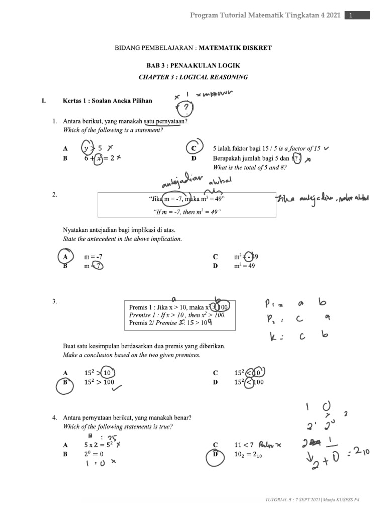 JAWAPAN T4 tUTORIAL 3 | PDF