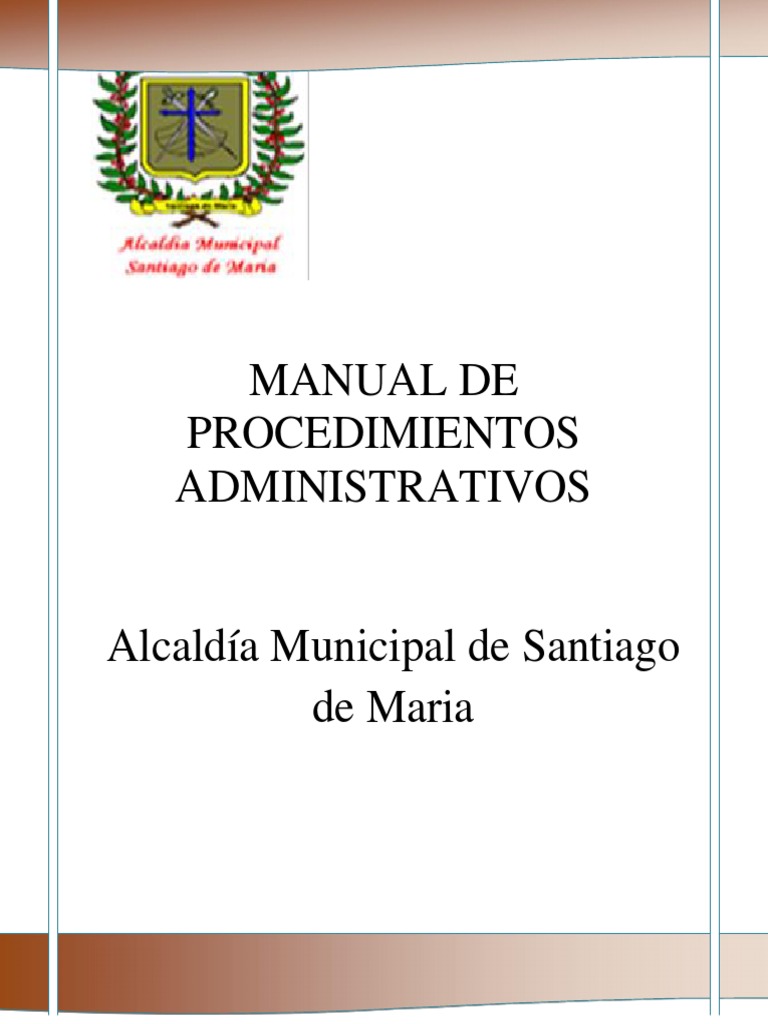 Manual de Procedimientos Administrativos Santiago de Maria | PDF | Gobierno local | Santiago