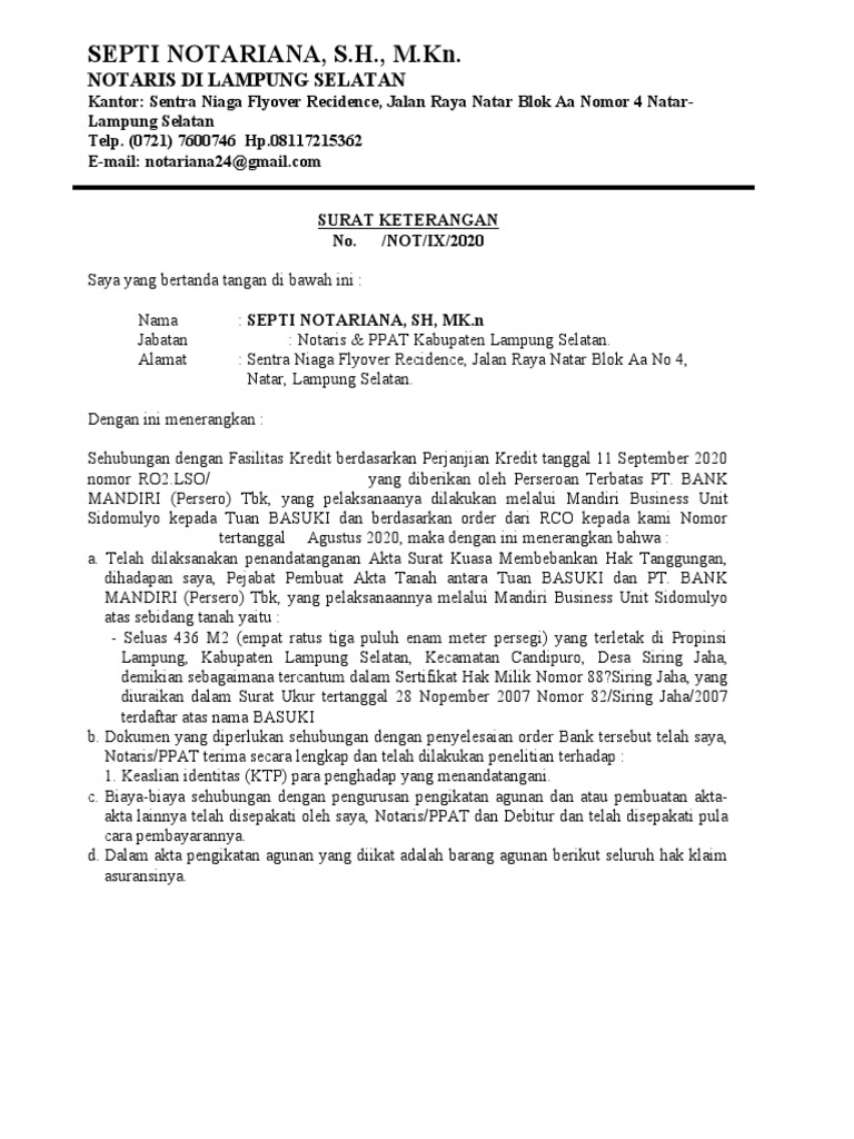 Contoh Covernote | PDF