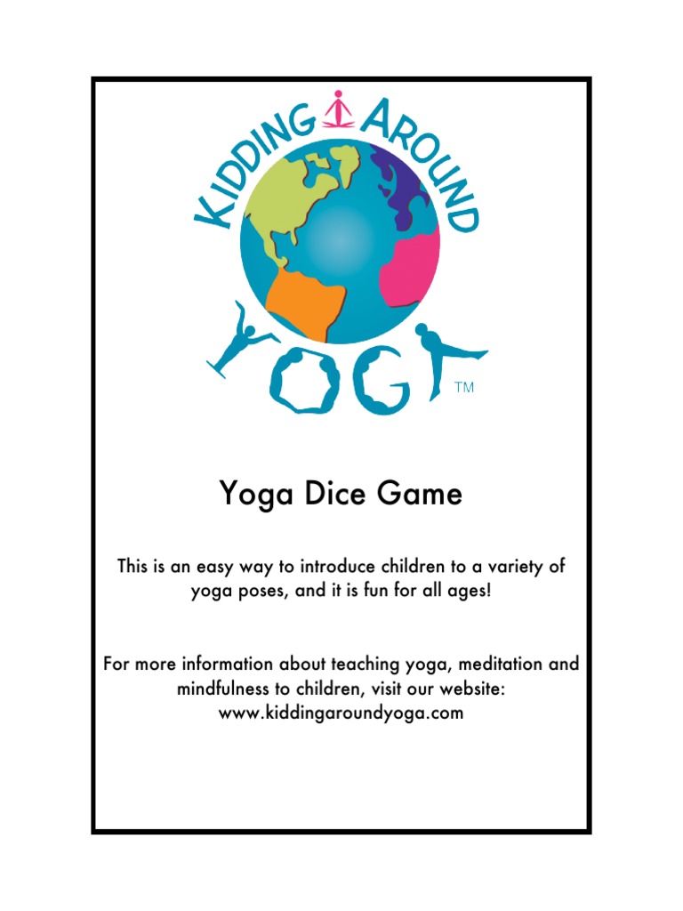 Yoga Dice Game: This Is An Easy Way To Introduce Children To A Variety ...