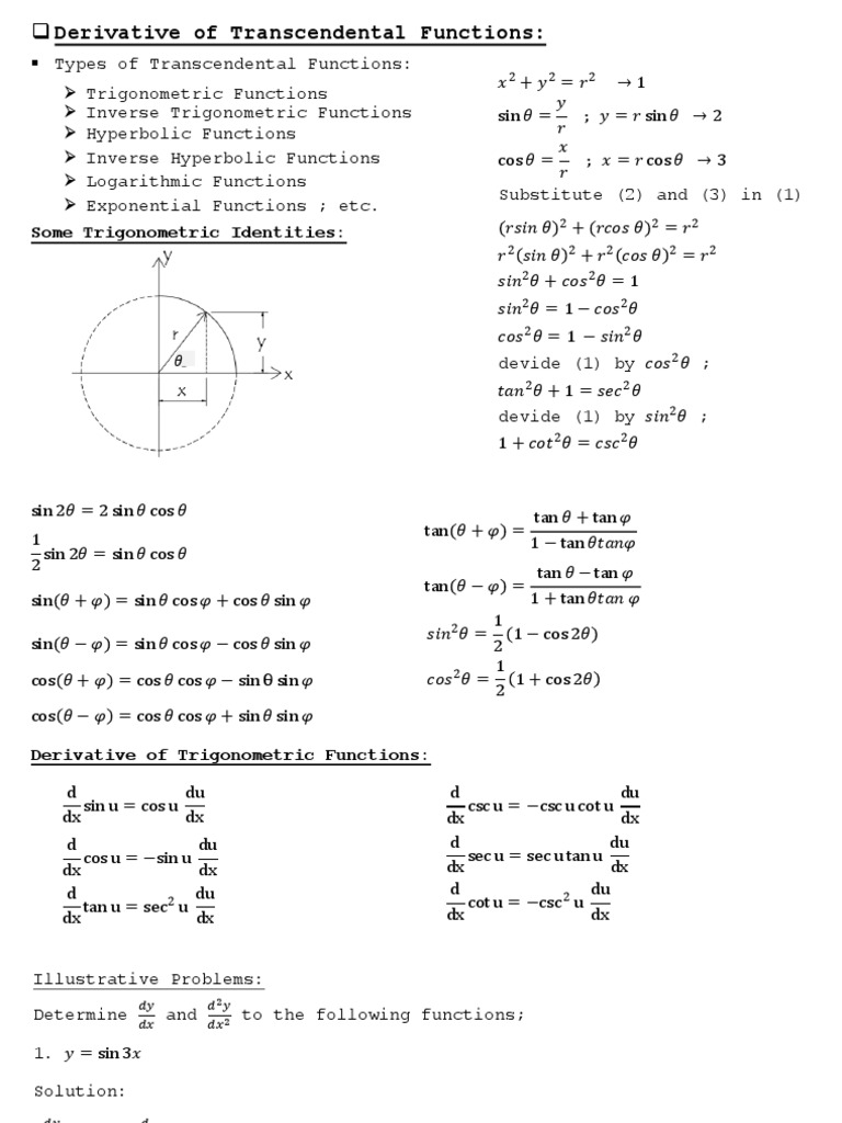 Math 112 Module 10 Derivative of Trigonometric Functions | PDF | Trigonometric Functions | Sine