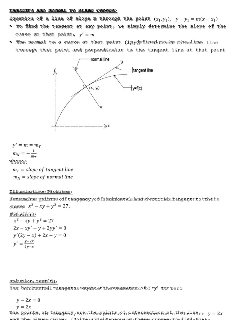 Calculus: Tangents & Critical Points | PDF | Tangent | Slope