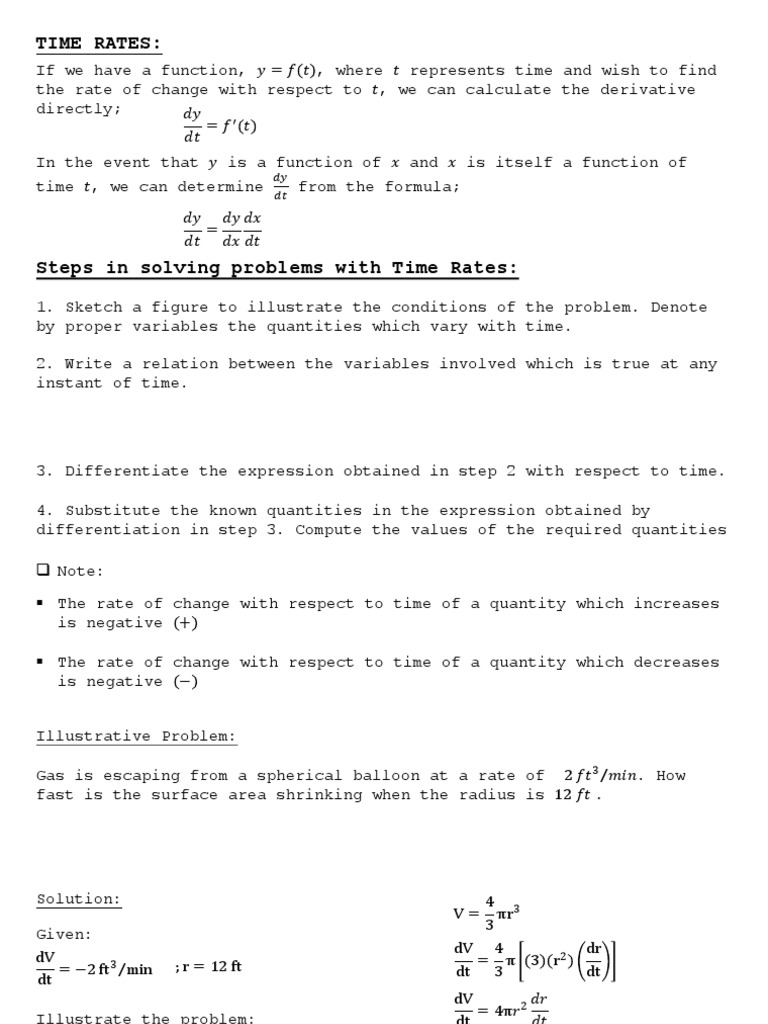 Math 112 Module 9 Time Rates | PDF | Derivative | Function (Mathematics)