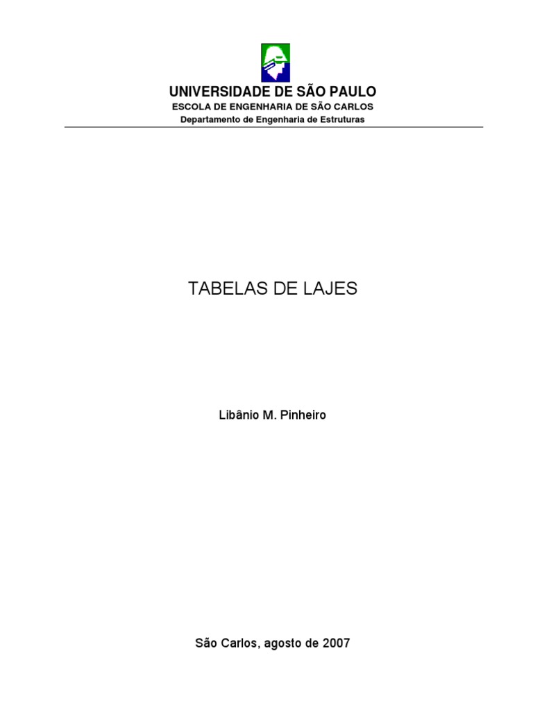 Tabela de Lajes | PDF
