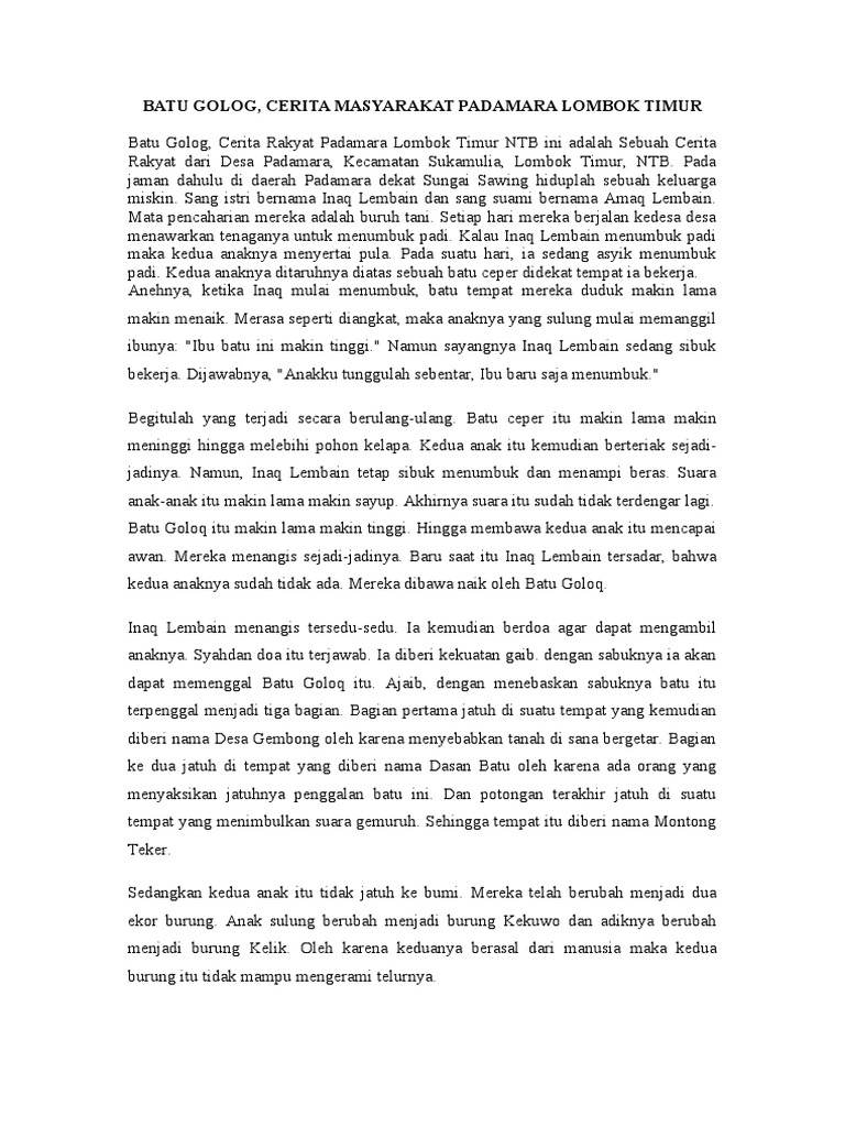 BATU GOLOG Dan Watu Telu | PDF