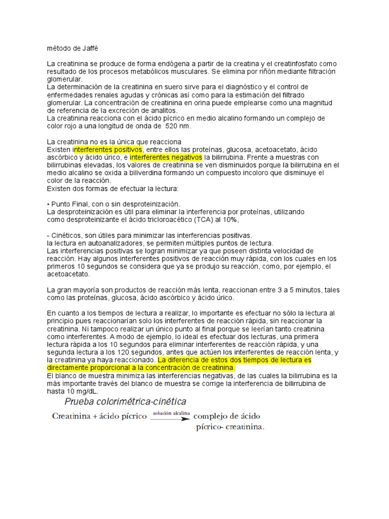 Método de Jaffé | PDF | Creatinina | Riñón