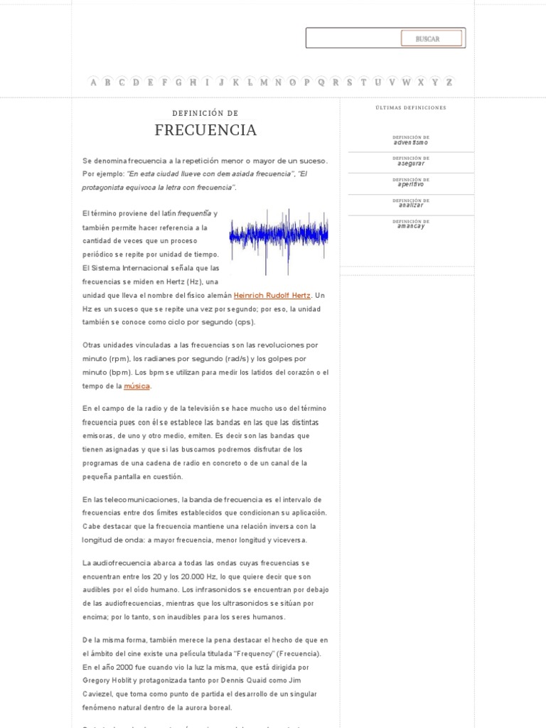 Definición de Frecuencia - Qué Es, Significado y Concepto | PDF ...