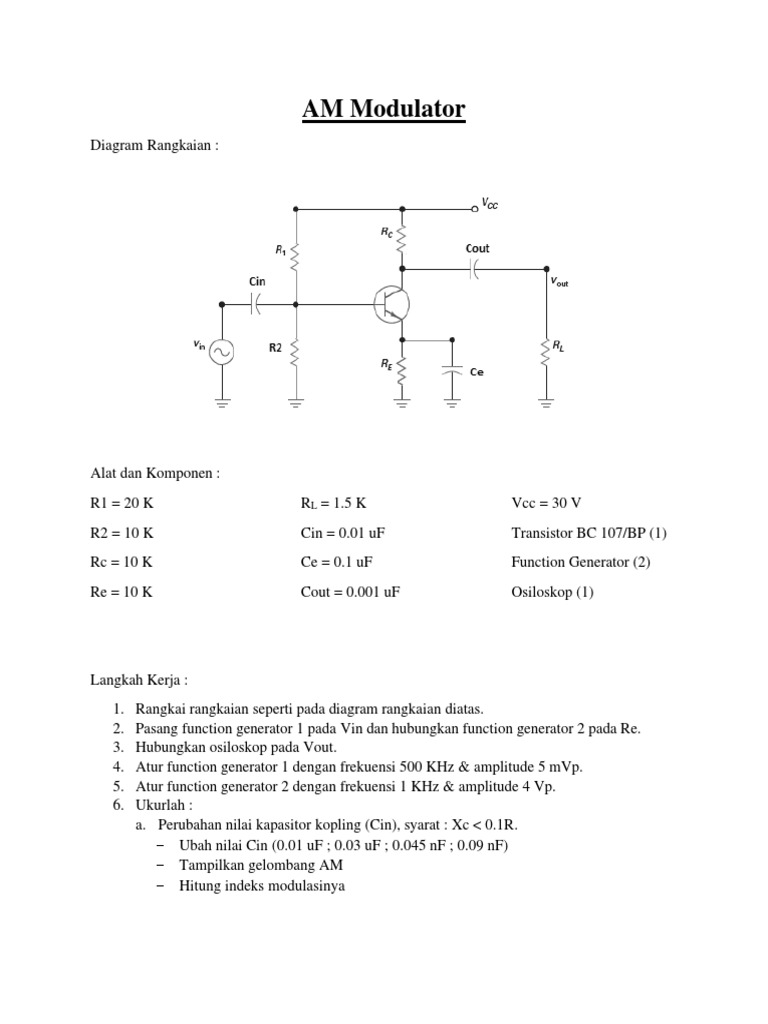 AM Modulator | PDF | Capacitor | Alternating Current