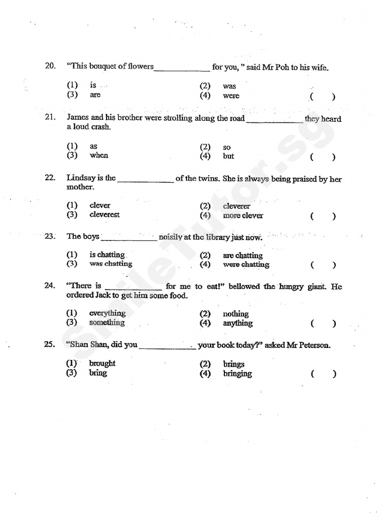 Exam Prac. Grammar S1 | PDF