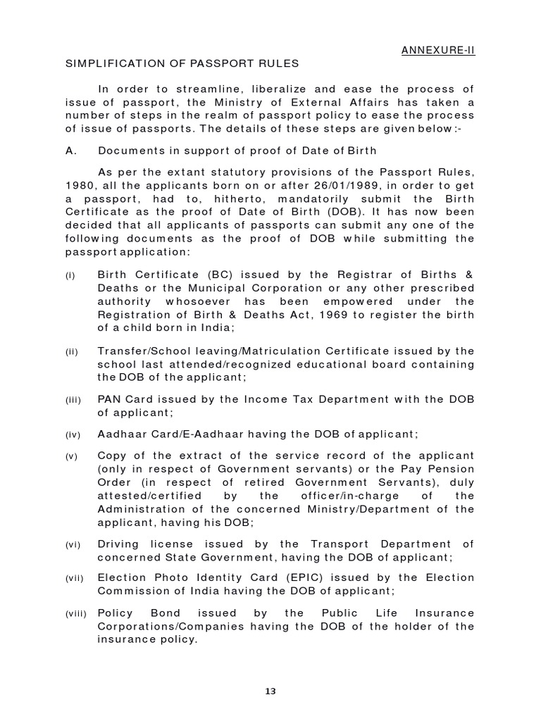 Simplication of Passport Rules. | PDF | Identity Document | Document