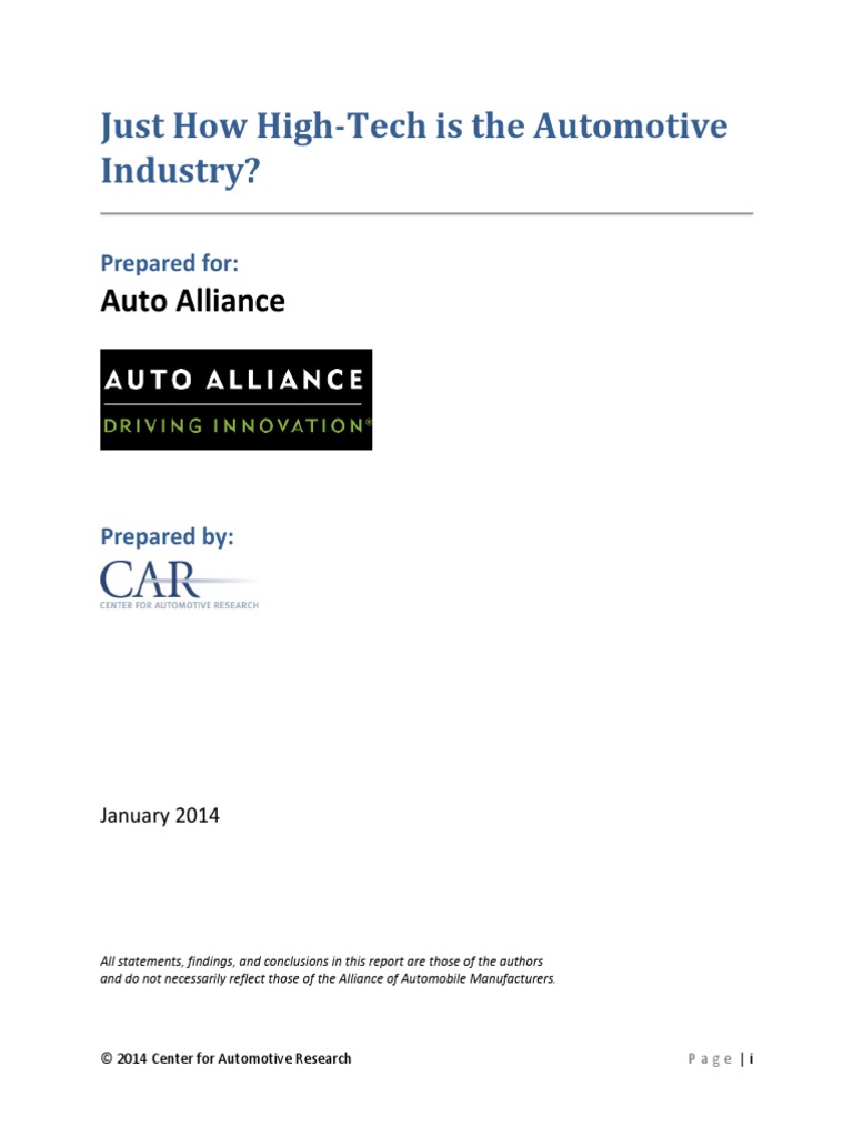 Just How High Tech Is The Automotive Industry | PDF | Car | Research ...