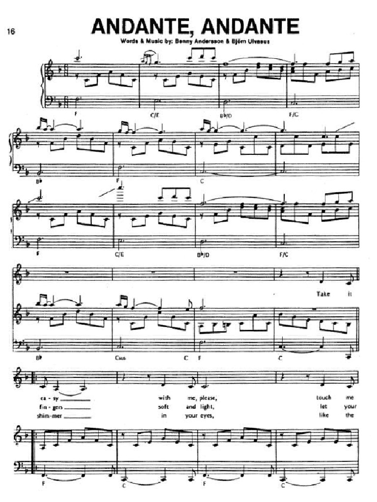 Andante Andante, Abba, V 2, Full | PDF