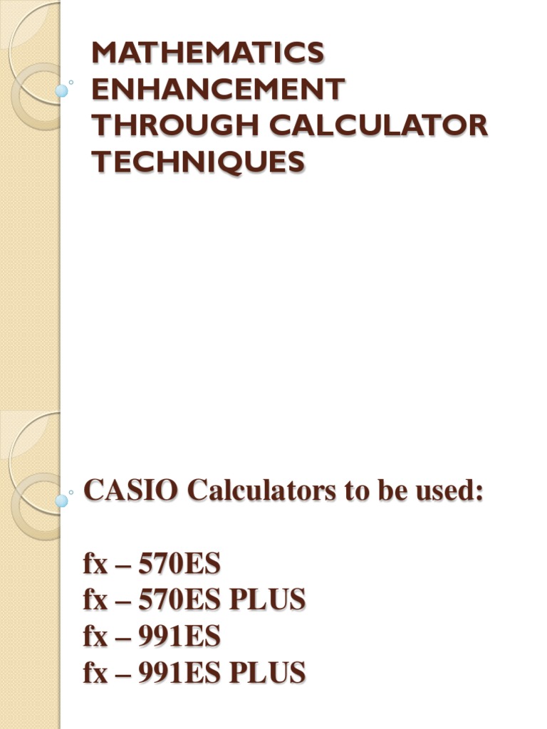 Calculator Techniques 2 | PDF | Trigonometric Functions | Mathematical ...
