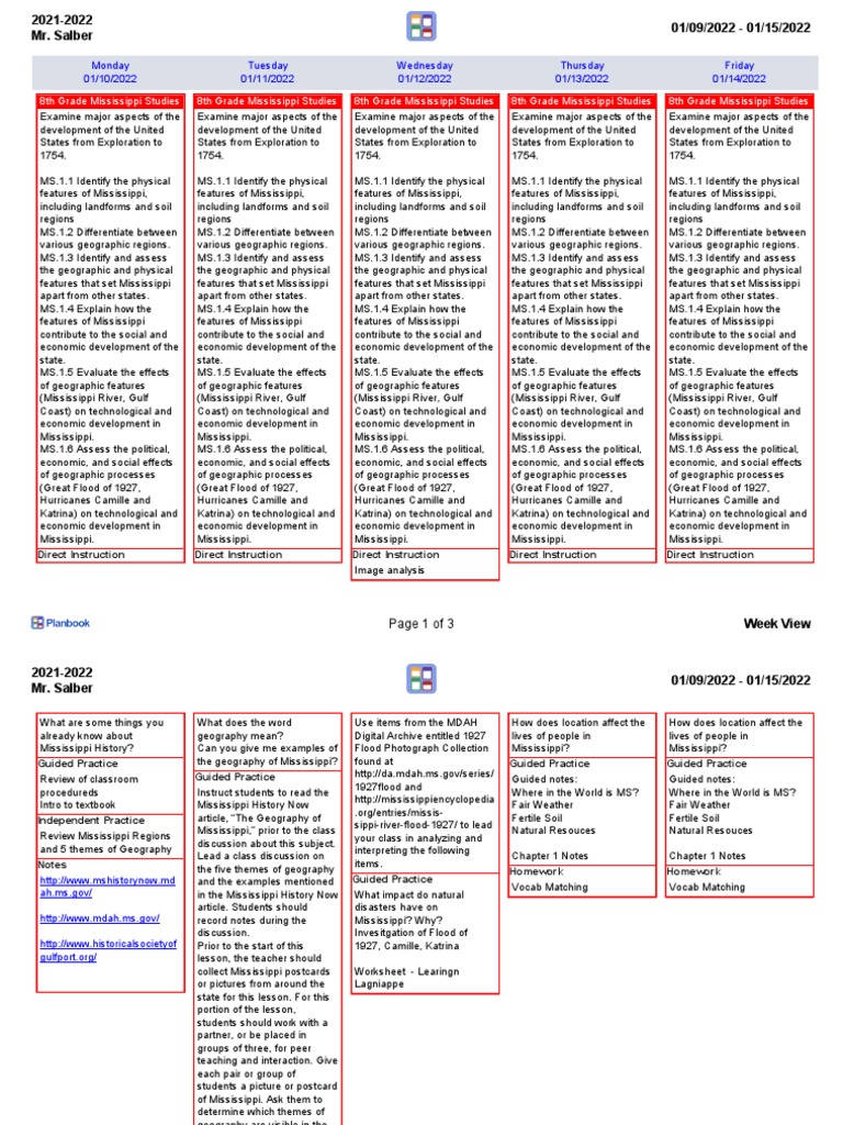 8th Grade MS Studies Week 1 | PDF | Hurricane Katrina | Behavior ...
