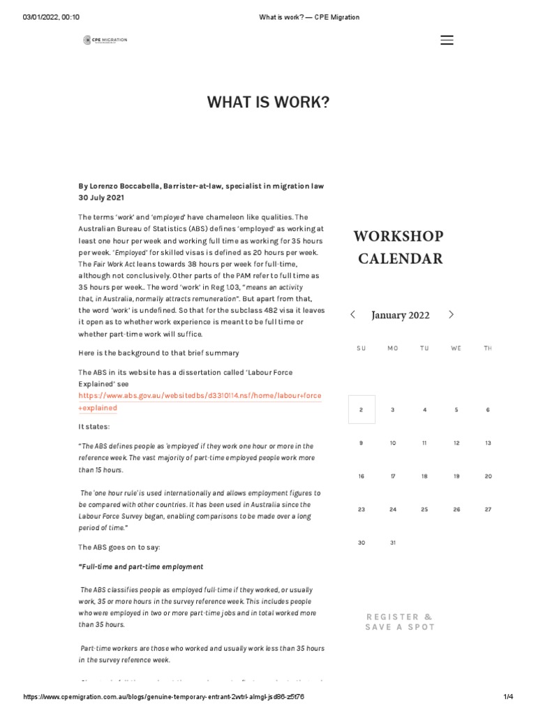 What Is Work - CPE Migration | PDF | Employment | Travel Visa