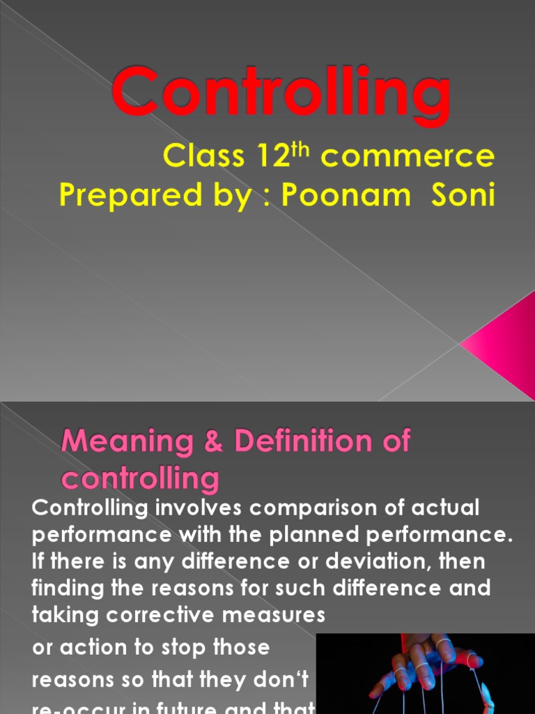 Controlling Class 12 Cbse Notes | PDF | Goal | Motivational