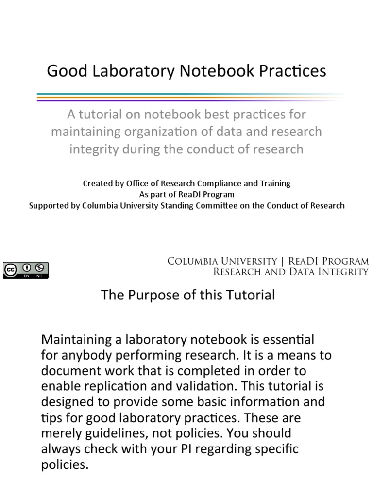 Tutorial LabNotebook V9 | PDF | Notebook | Experiment