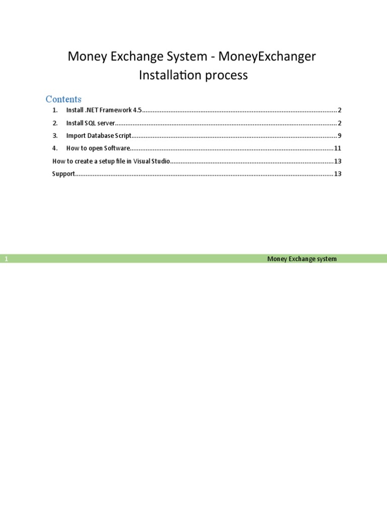 Money Exchange System - Moneyexchanger Installation Process | PDF ...
