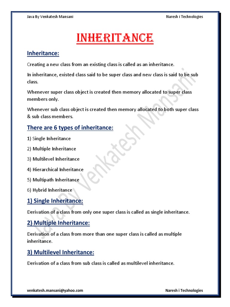 Inheritance Pdf Inheritance Object Oriented Programming Constructor Object Oriented