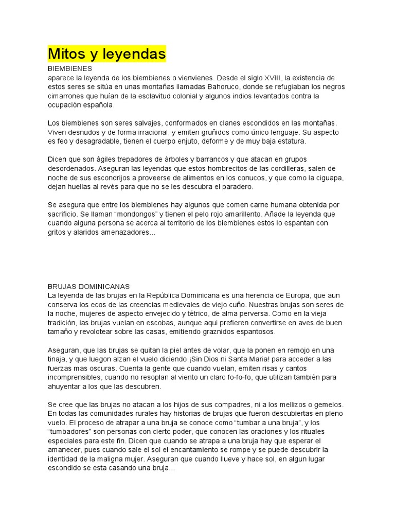 Leyendas y Mitos de la República Dominicana | PDF | Navidad | Brujería