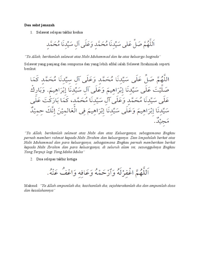 Doa Solat Jenazah | PDF | Agama & Spiritualitas