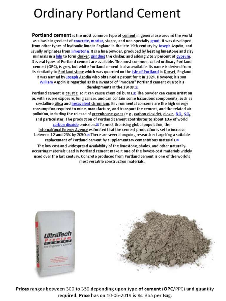 Ordinary Portland Cement | PDF | Paint | Cement