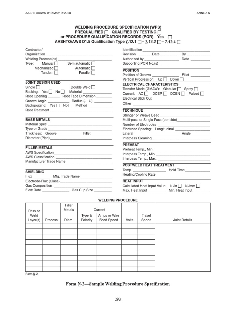 A Detailed Welding Procedure Specification for Single or Double Weld ...