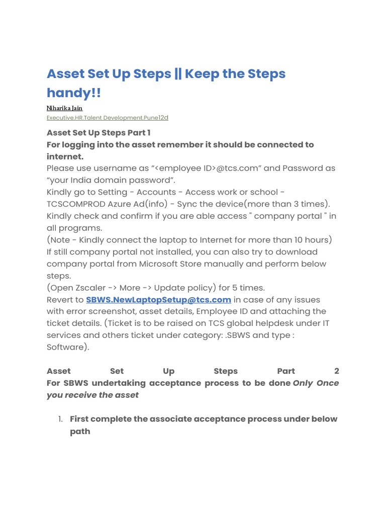 Asset Set Up Steps | PDF | Mobile App | Password