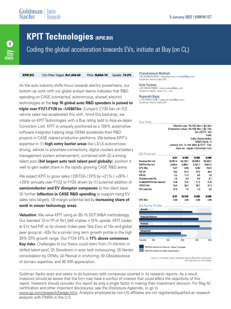 KPIT Technologies - GS | PDF | Car | Electric Car