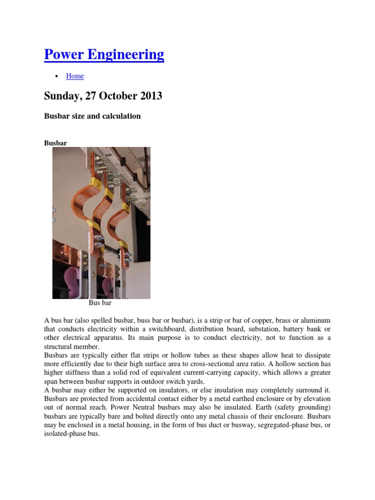 Busbar Details | PDF | Electrical Equipment | Electrical Components