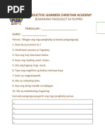Sample Letter To Parents - Bisaya Version | PDF