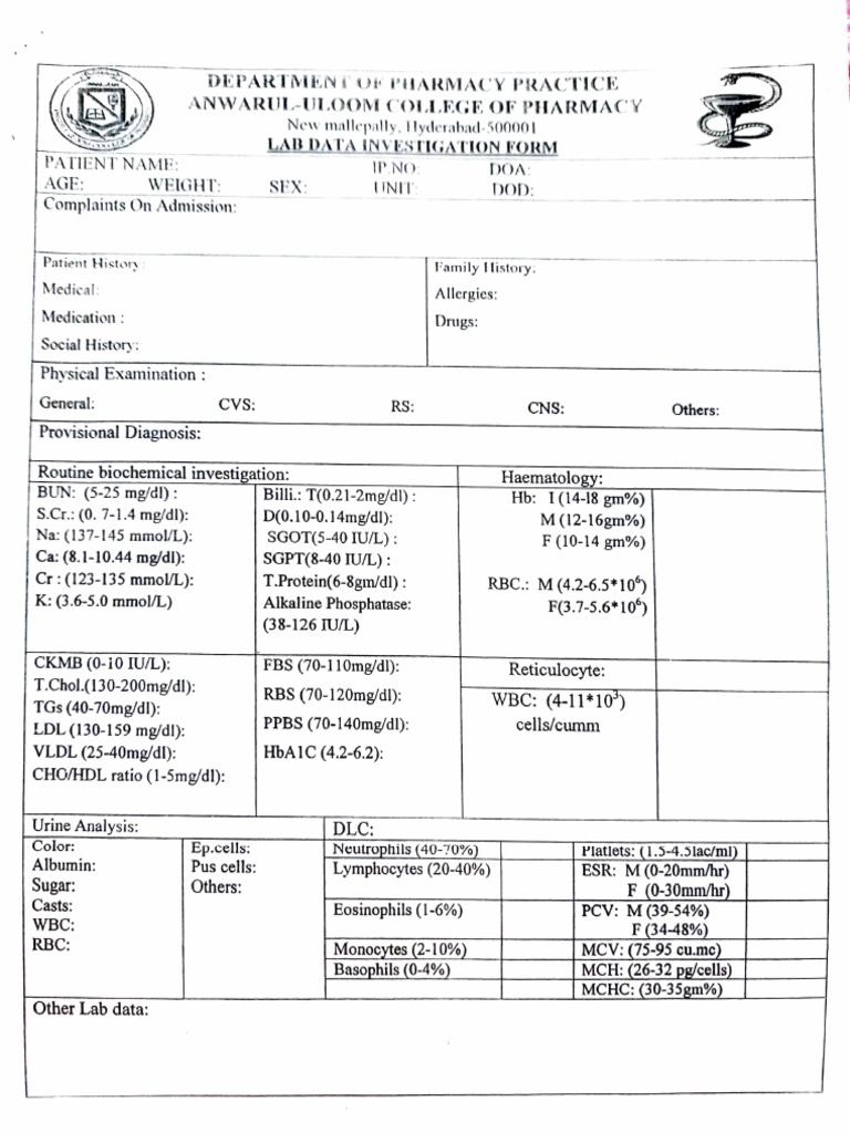 CP Log Book Forms | PDF | Pharmacy | Adverse Effect