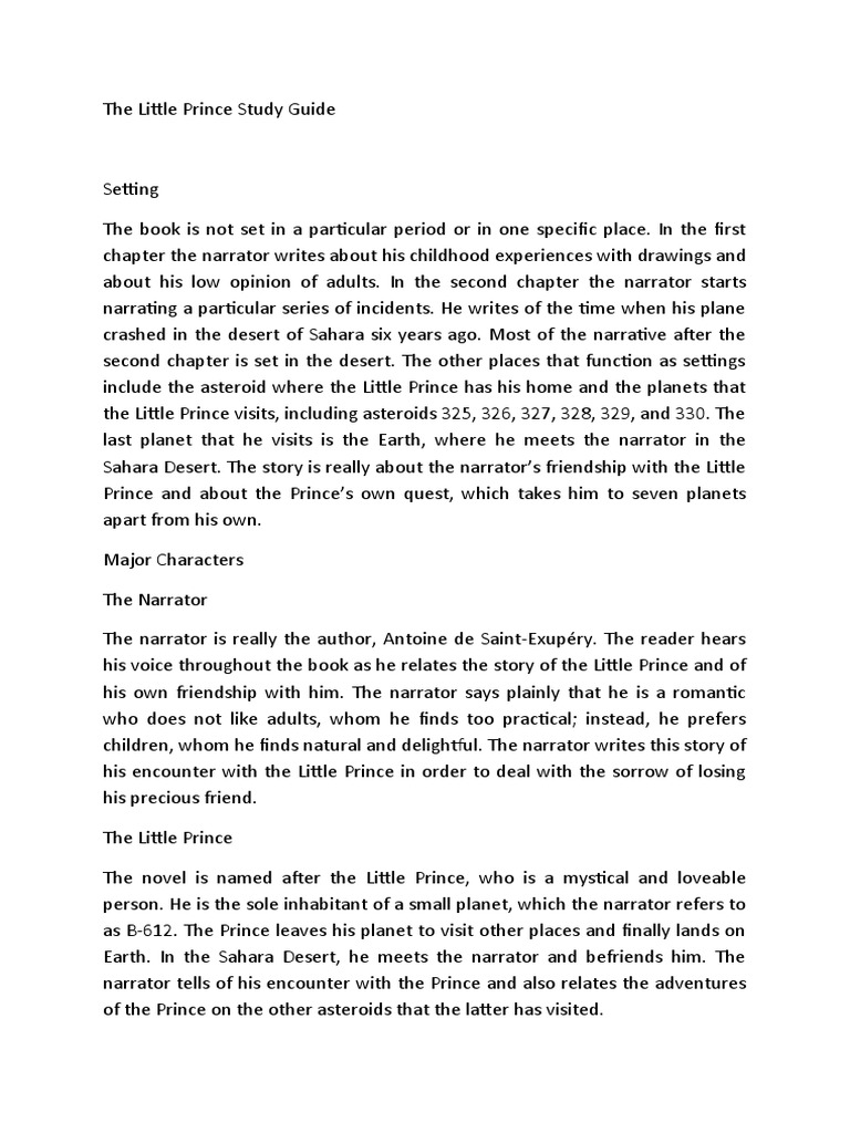 The Little Prince Characters | PDF | The Little Prince