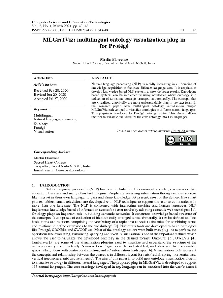 MLGrafViz: Multilingual Ontology Visualization Plug-In For Protégé | PDF | Ontology (Information ...