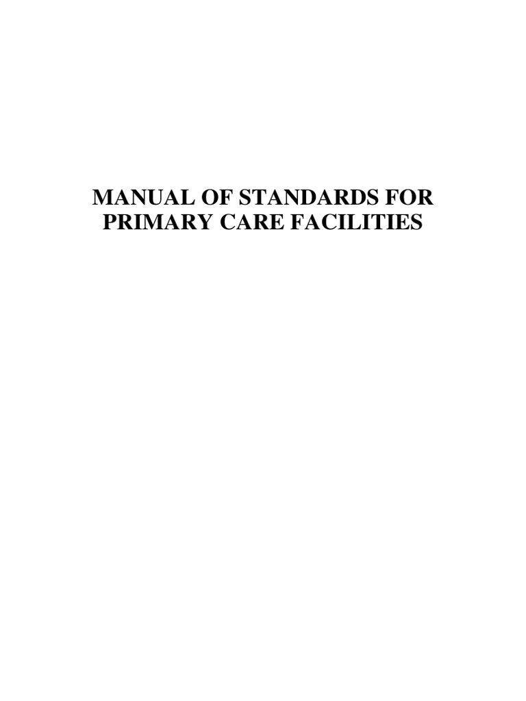 DOH Manual of Standards For Primary Care Facilities (Philippines ...