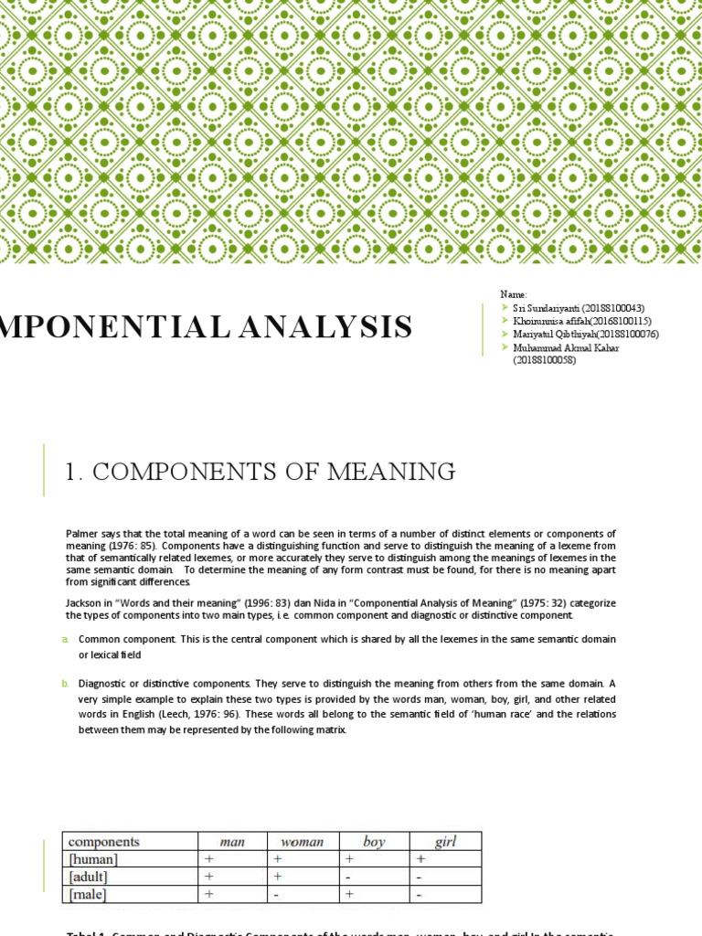 Componential Analysis | PDF | Word | Kinship