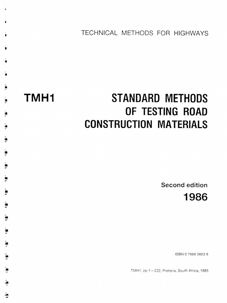 TMH1 1986 Testing Methods | PDF