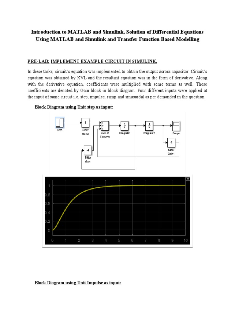 Introduction To MATLAB and Simulink, Solution of Differential Equations Using MATLAB and ...