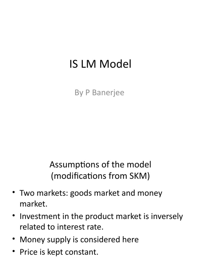 C) IS LM Model | PDF | Crowding Out (Economics) | Demand For Money