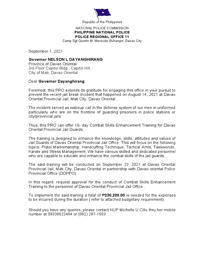 Invitation Letter Governor Dayanghirang | PDF