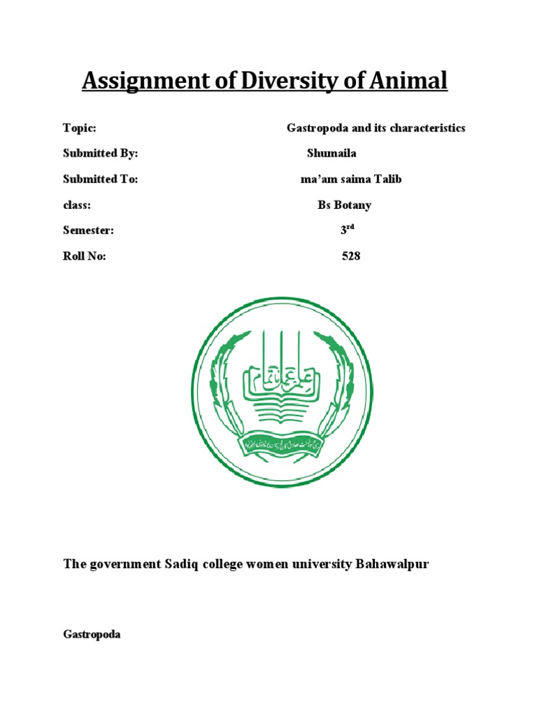 Assignment of Diversity of Animal | PDF | Molluscs | Organisms