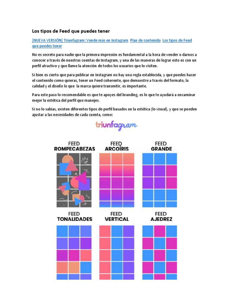 51 Los Tipos de Feed Que Puedes Tener | PDF | Crecimiento personal y ...