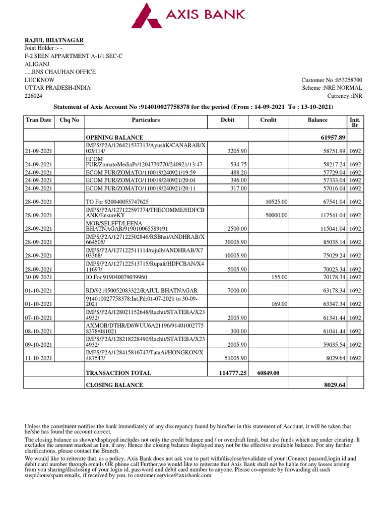 Account STMT | PDF | Deposit Account | Banks