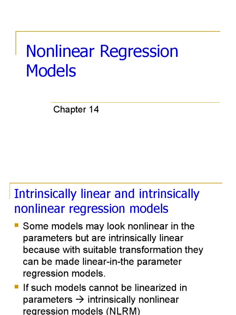 ch14 Nonlinear Regression Models | PDF | Least Squares | Coefficient Of Determination